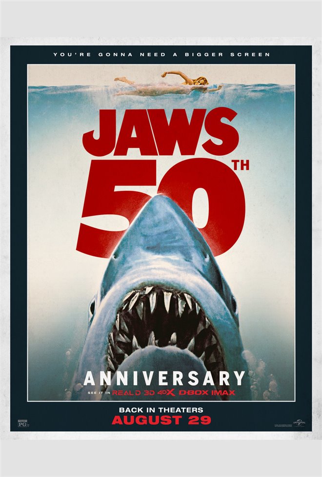 Jaws: 50th Anniversary movie large poster.